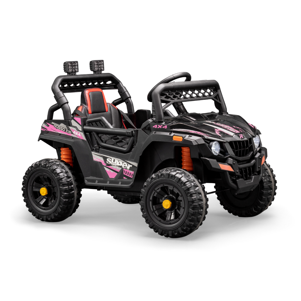 Rosso X1P Electric Outdoor Ride-On 4 Wheeler For Kids Pink | Remote Co ...