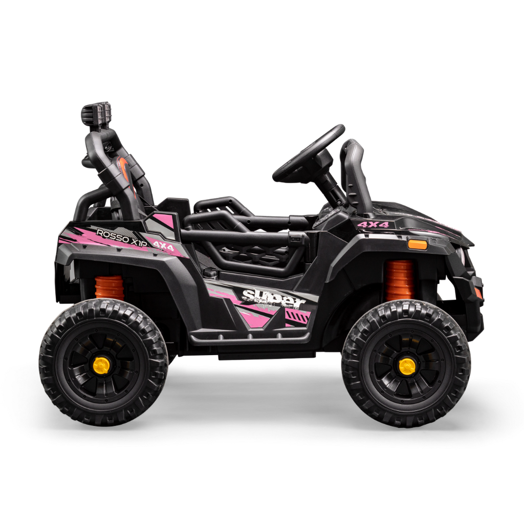 Rosso X1P Electric Outdoor Ride-On 4 Wheeler For Kids Pink | Remote Co ...