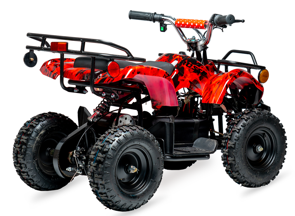 eQuad X Inferno Red 800W Utility ATV 4 Wheeler for Kids – Rosso Motors ...